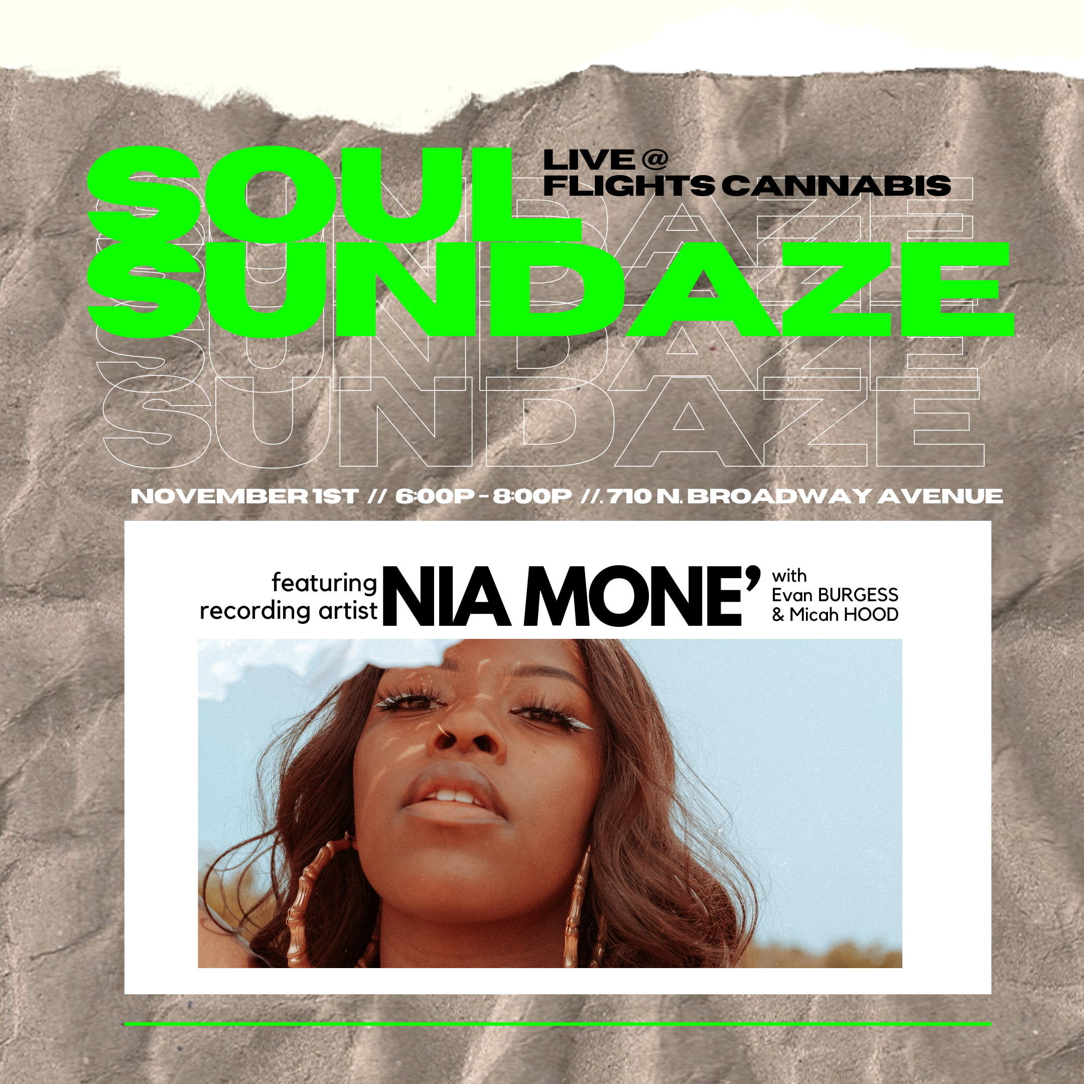 Soul Sundaze @ Flights Cannabis | Featuring recording artist: Nia Mone ...