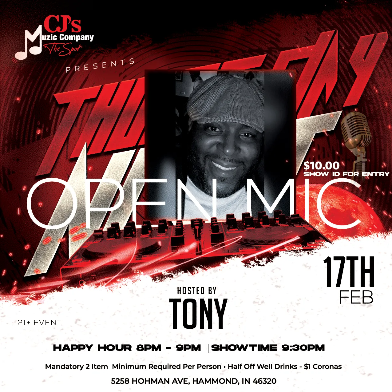 Open Mic At The Spot Hosted By Tony Tickets - Powered by Ticket Falcon®