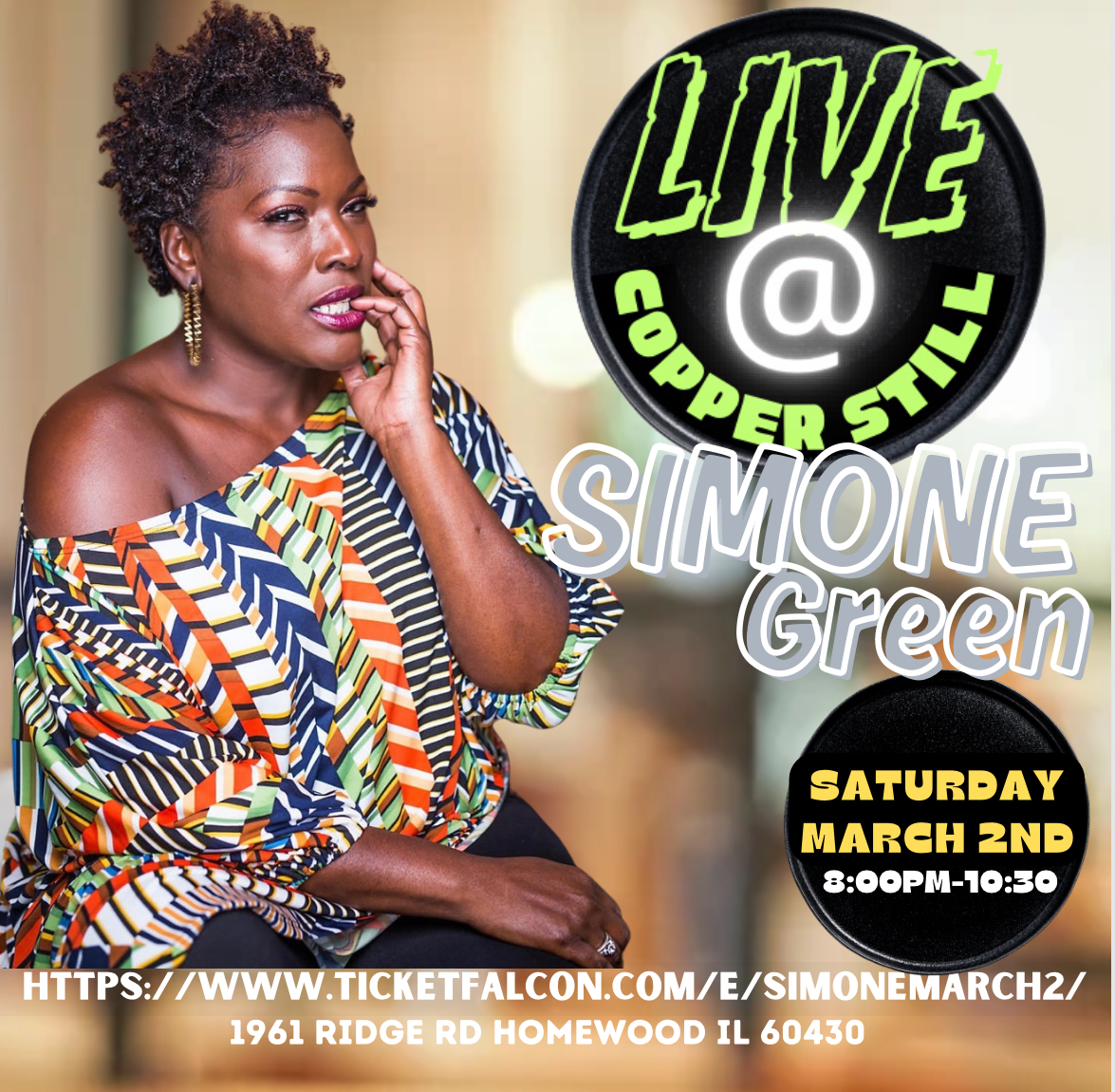 Simone Green Live @ Copper Still Sat 8pm March 2nd Tickets - Powered by ...